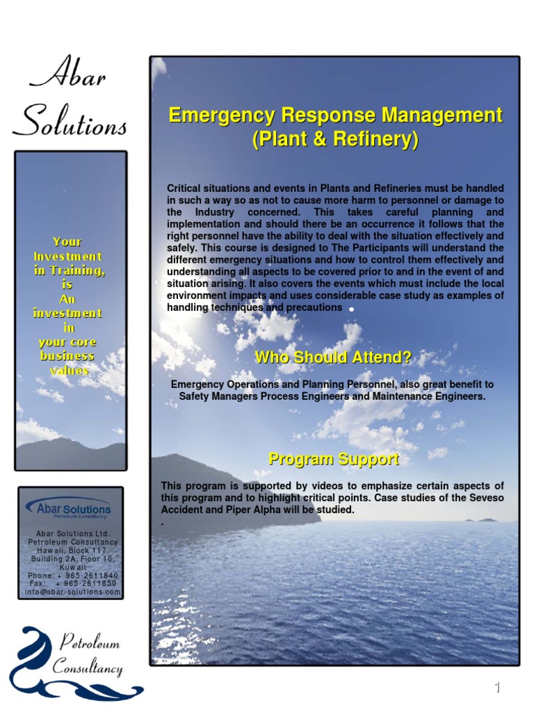 Emergency Response Management-Plant & Refinery | PDF | Emergency ...