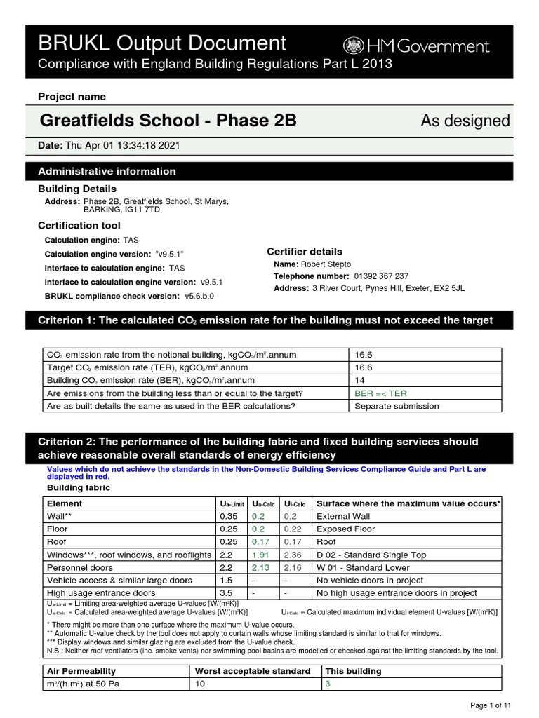 Greatfields BRUKL 010421 | PDF | Cogeneration | Solar Power
