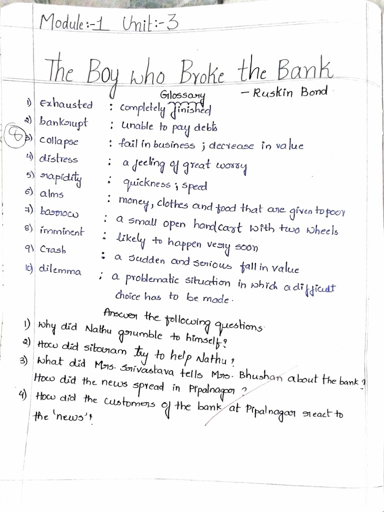 The Boy Who Broke The Bank Notes | PDF