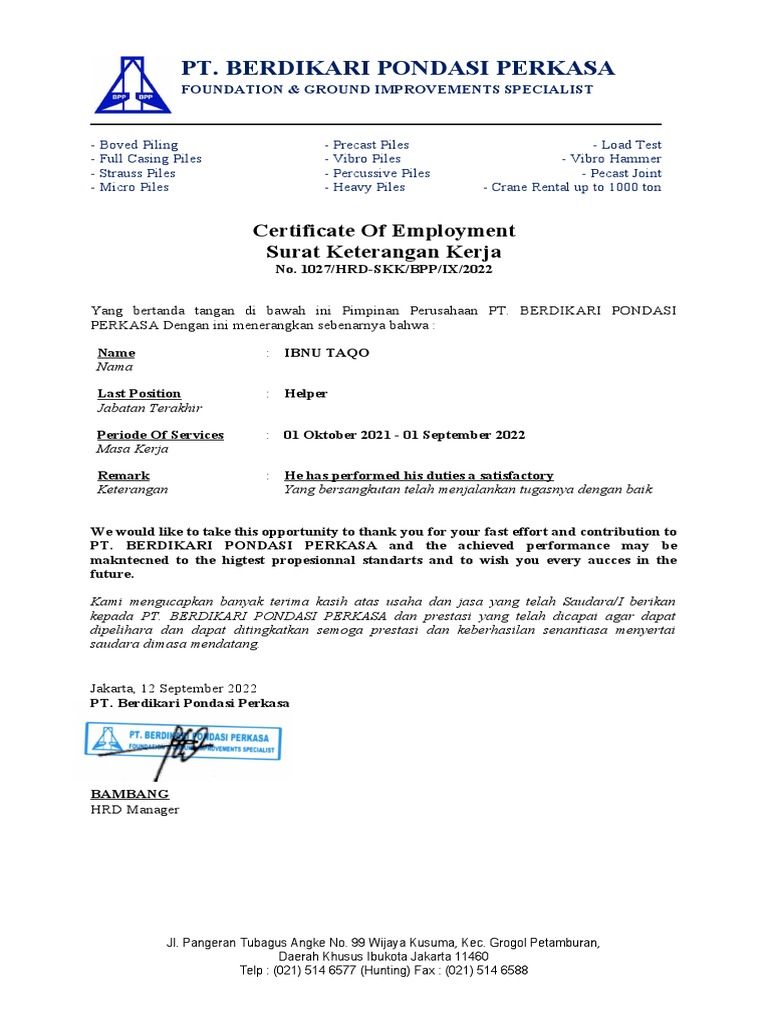 Berdiksi Pondasi Perkasa | PDF