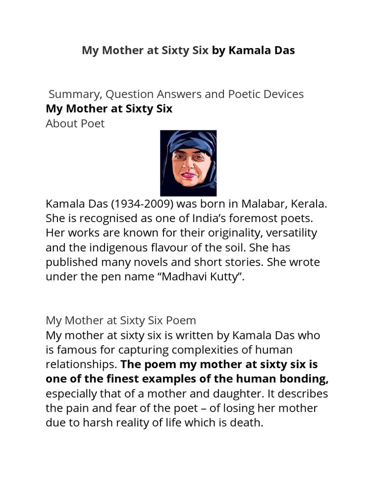 My Mother at Sixty Six by Kamala Das | PDF | Poetry