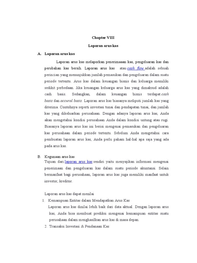 4526 Ais - Database.model - file.PertemuanFileContent Chapter 8 Laporan Arus Kas | PDF
