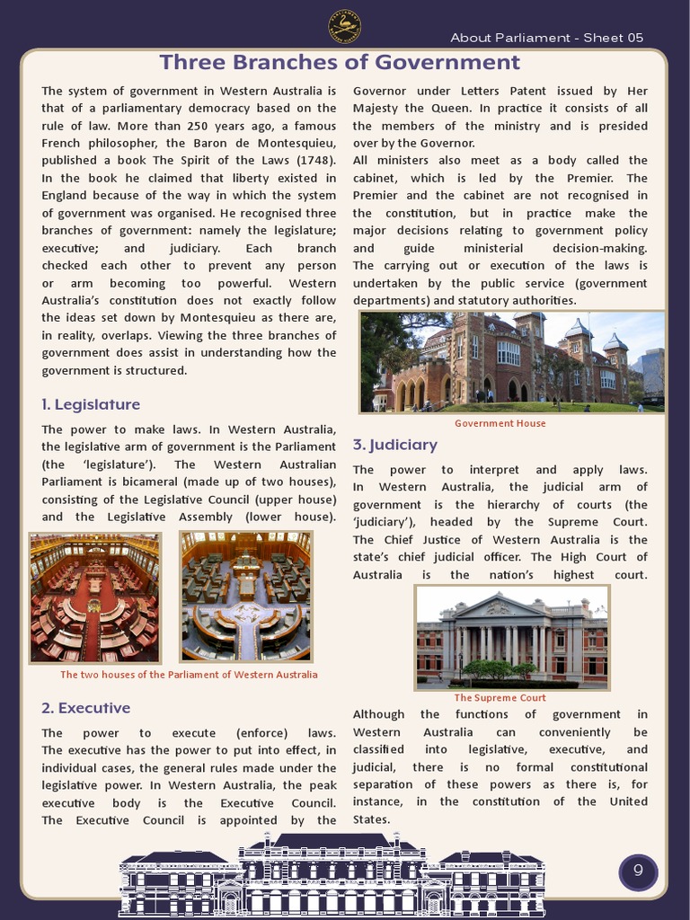 Sheet 5 - Three Branches of Government | PDF | Separation Of Powers ...