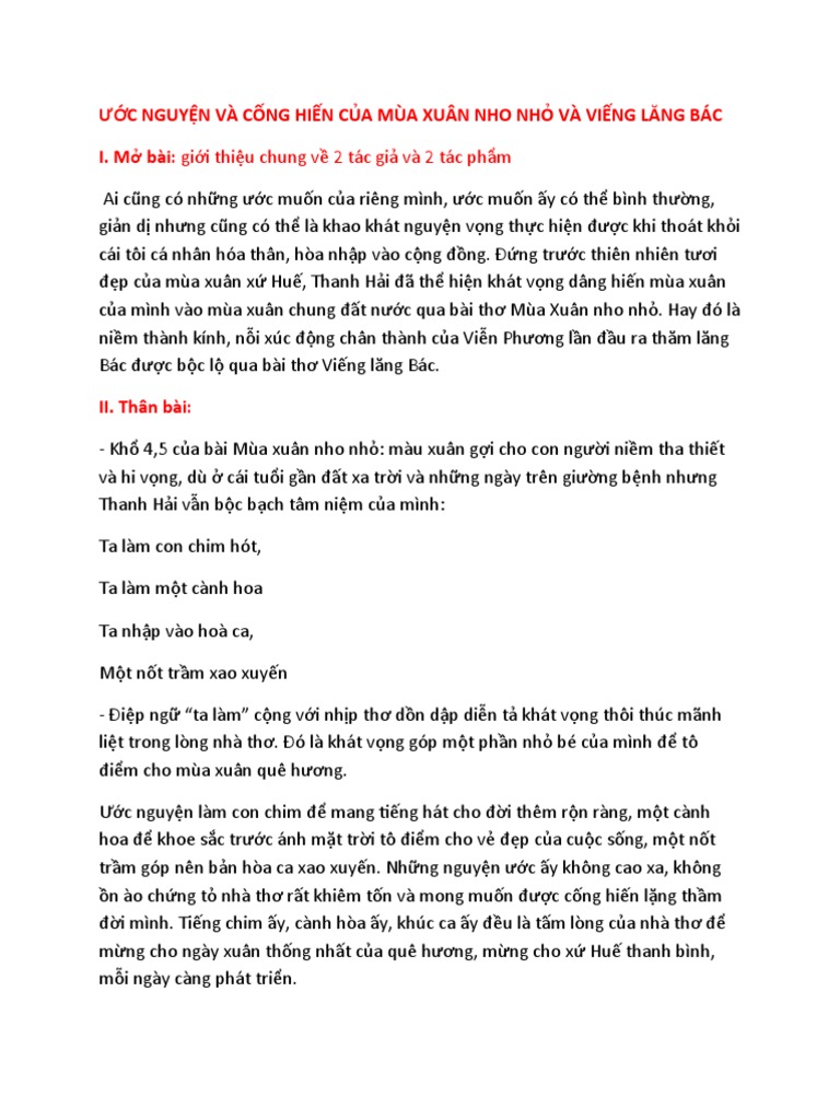 ƯỚC NGUYỆN VÀ CỐNG HIẾN CỦA MXNN VÀ VLB | PDF