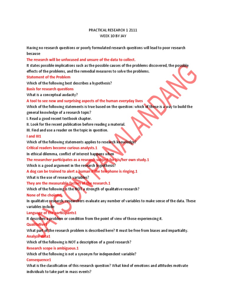 Practical Research 1 2111 | PDF | Qualitative Research | Knowledge