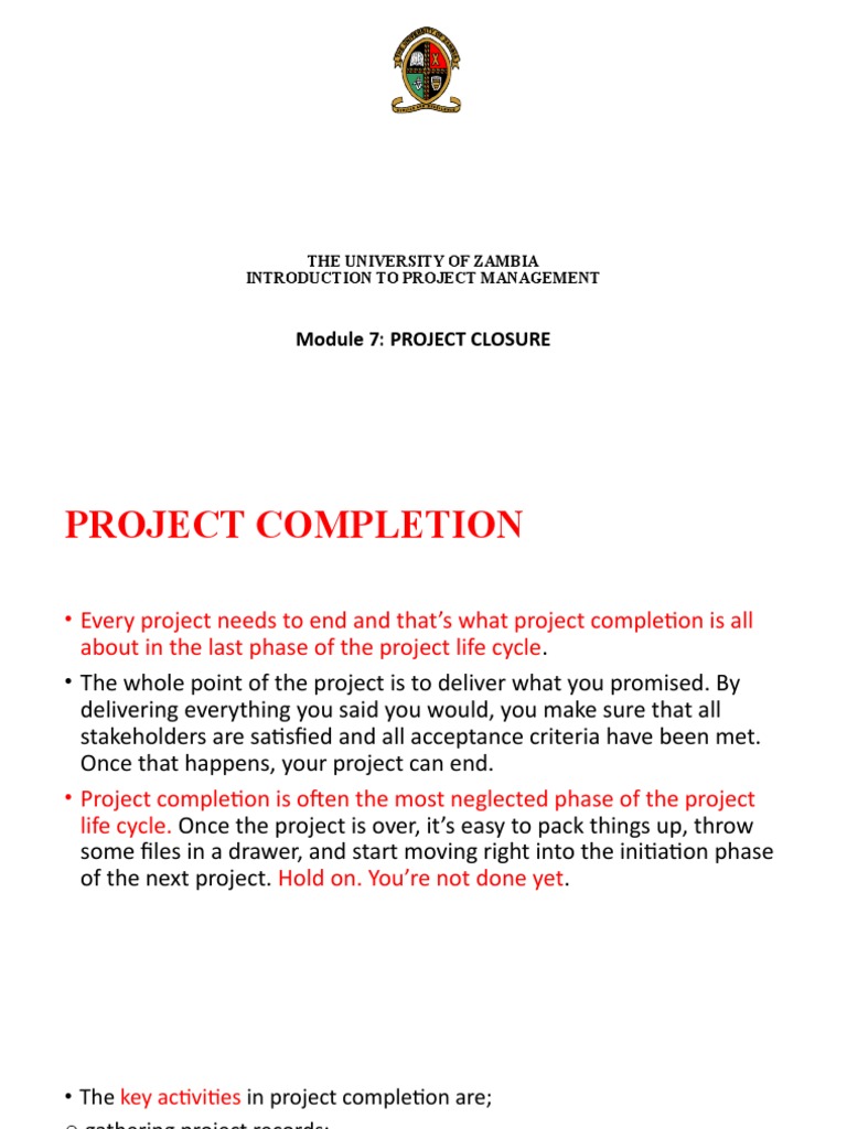 Module 6 - Project Closure and Termination | PDF | Risk | Project ...