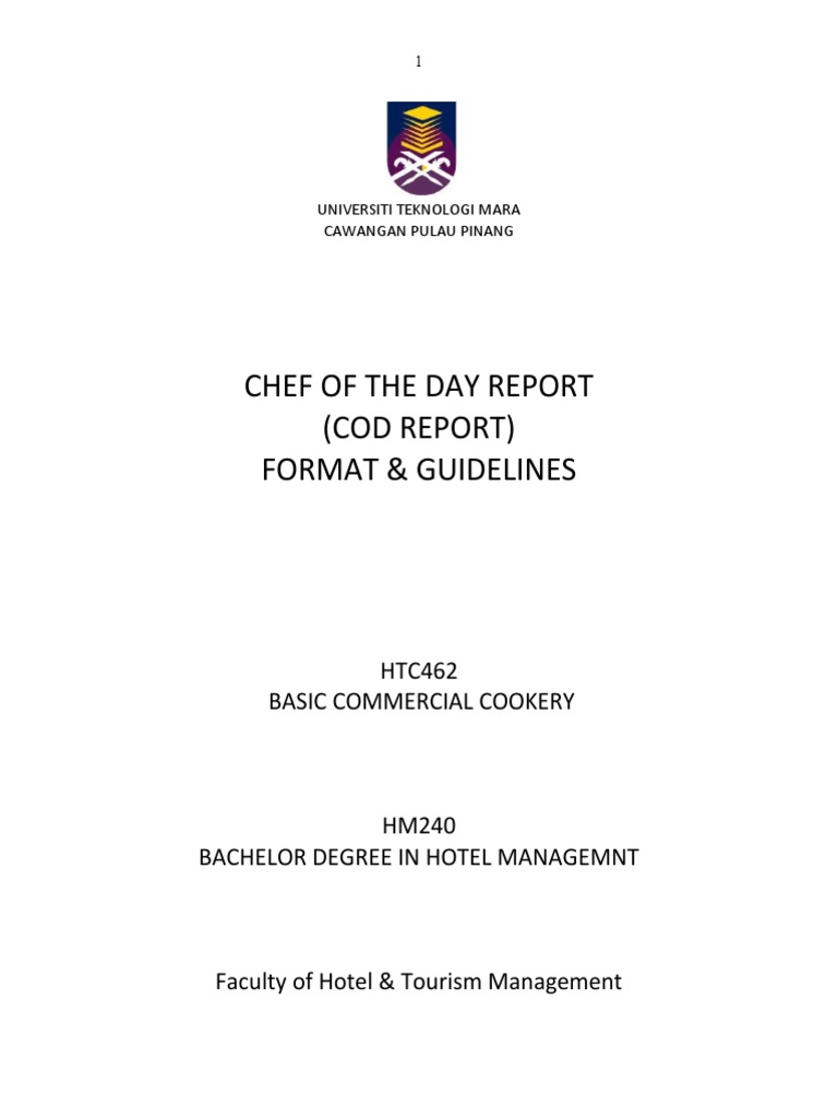 COD Report | PDF | Custard | Salad