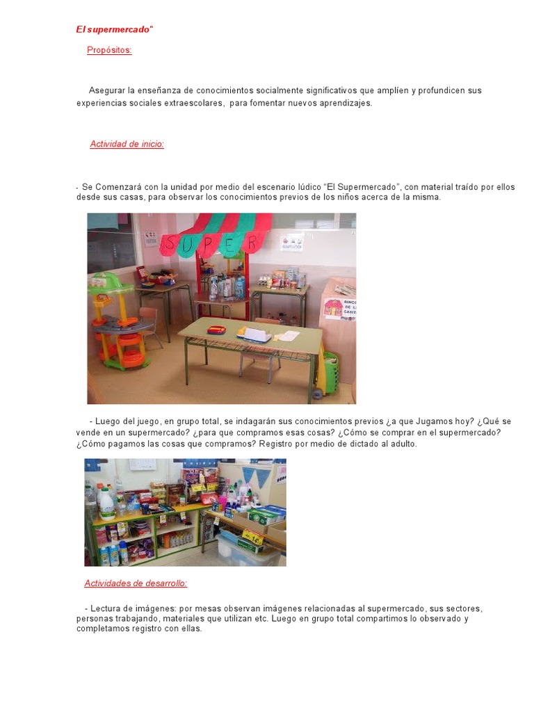 Actividades de Supermercado para Niños | PDF | Supermercado