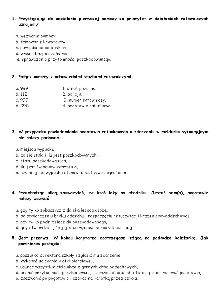 Test Pierwsza Pomoc Edb | PDF Test Pierwsza Pomoc Edb | PDF