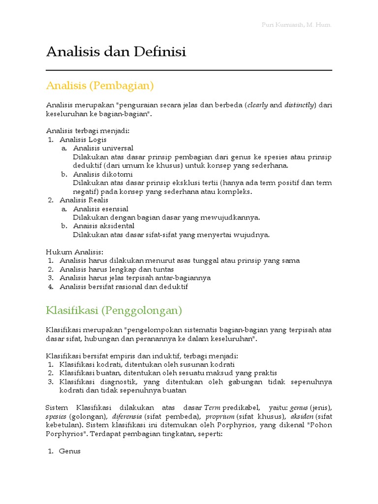 Materi Inisiasi 3 Analisis Dan Definisi | PDF