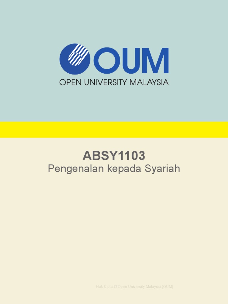 ABSY1103 Pengenalan Kepada Syariah - Caug19 (MREP) | PDF