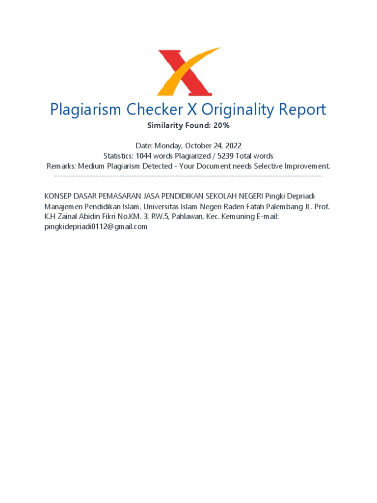 Karya Ilmiah PLagiarism Checker | PDF