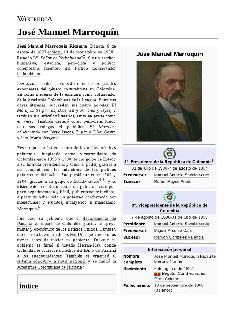 José Manuel Marroquín | PDF | Colombia