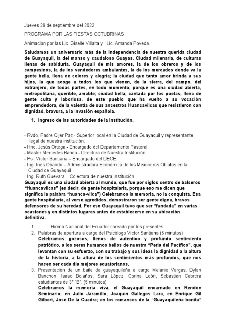 Programa 9 de Octubre | PDF | Ciencias sociales