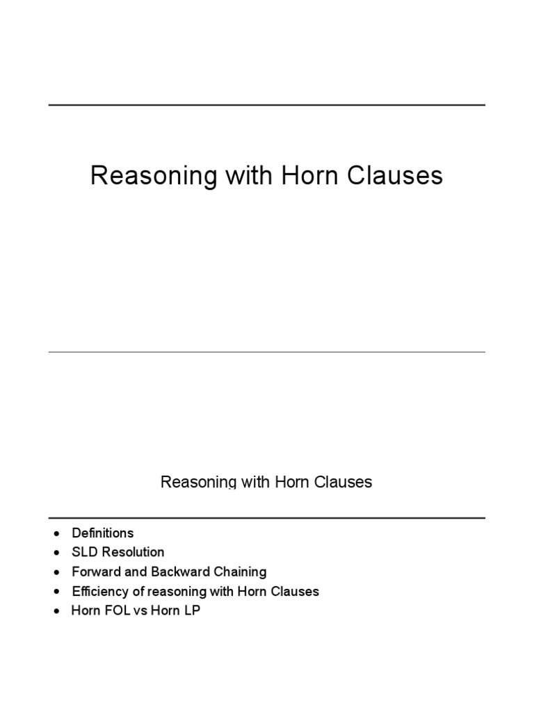 Horn Clauses | PDF | Theoretical Computer Science | Mathematical Logic