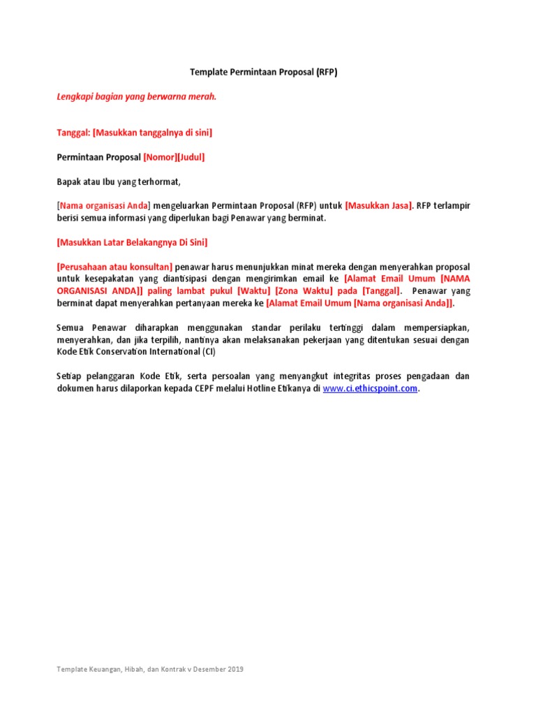 Request For Proposal Indonesian | PDF