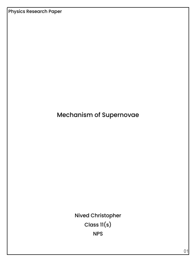 Mechanism of Supernovae | PDF | Supernova | Stars