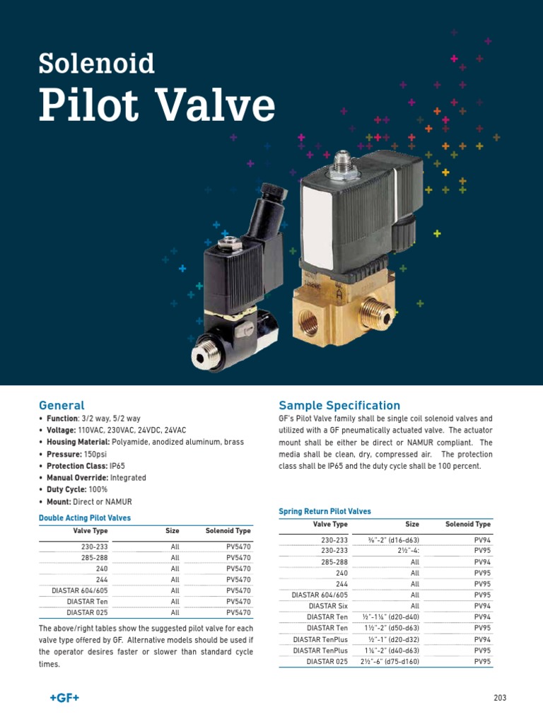 Pilot Valve Data Sheet | PDF | Valve | Actuator
