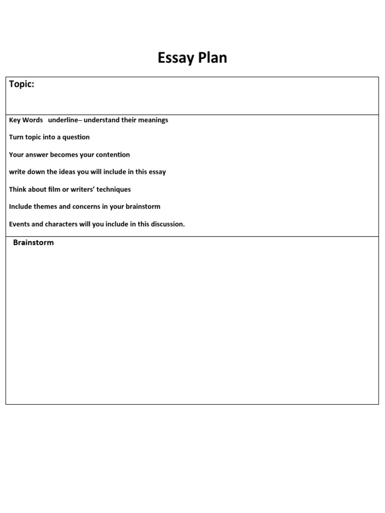 Media Essay Plan Template | PDF