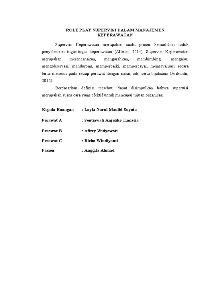Roleplay Supervisi | PDF