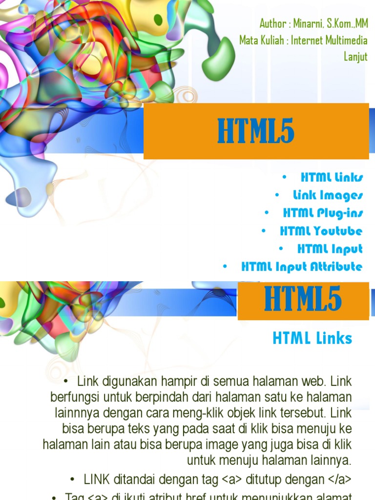 Adoc - Pub - html5 HTML Links Link Images HTML Plug Ins HTML Yo | PDF