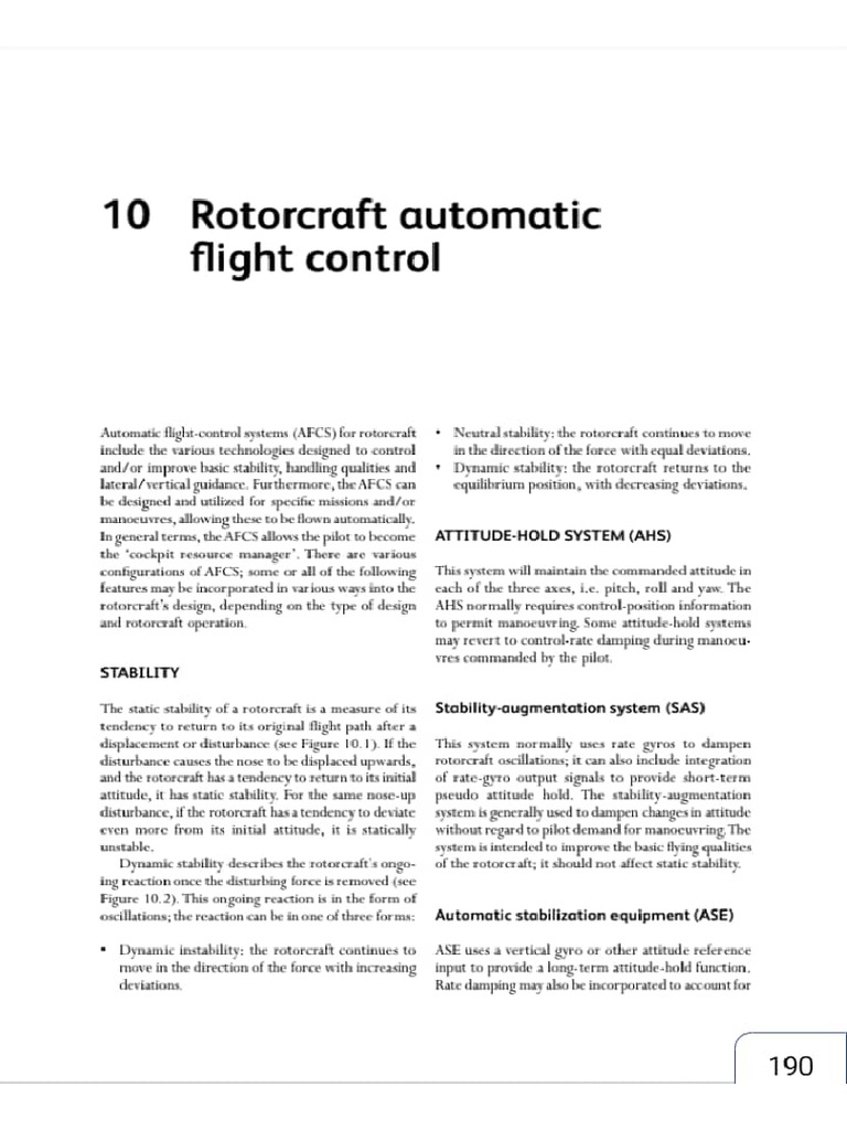 Rotorcraft Automatic Flight Control | PDF