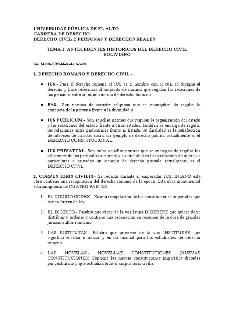 Derecho Civil Temas 1 Al 7 | PDF | Bienes (Ley) | Derechos