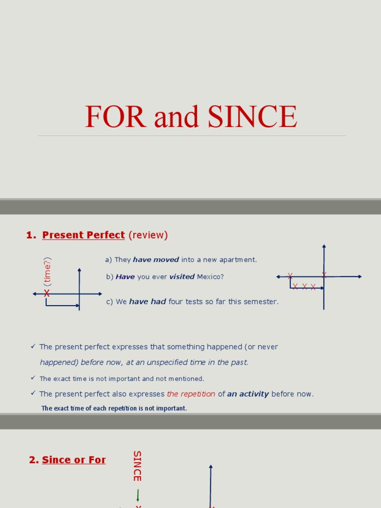 Present Perfect - For & Since | PDF