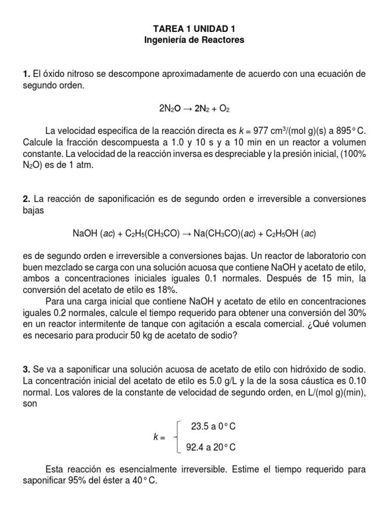 Tarea 1 Unidad 1 | Descargar gratis PDF | Hidróxido de sodio | Química Tarea 1 Unidad 1 | Descargar gratis PDF | Hidróxido de sodio | Química