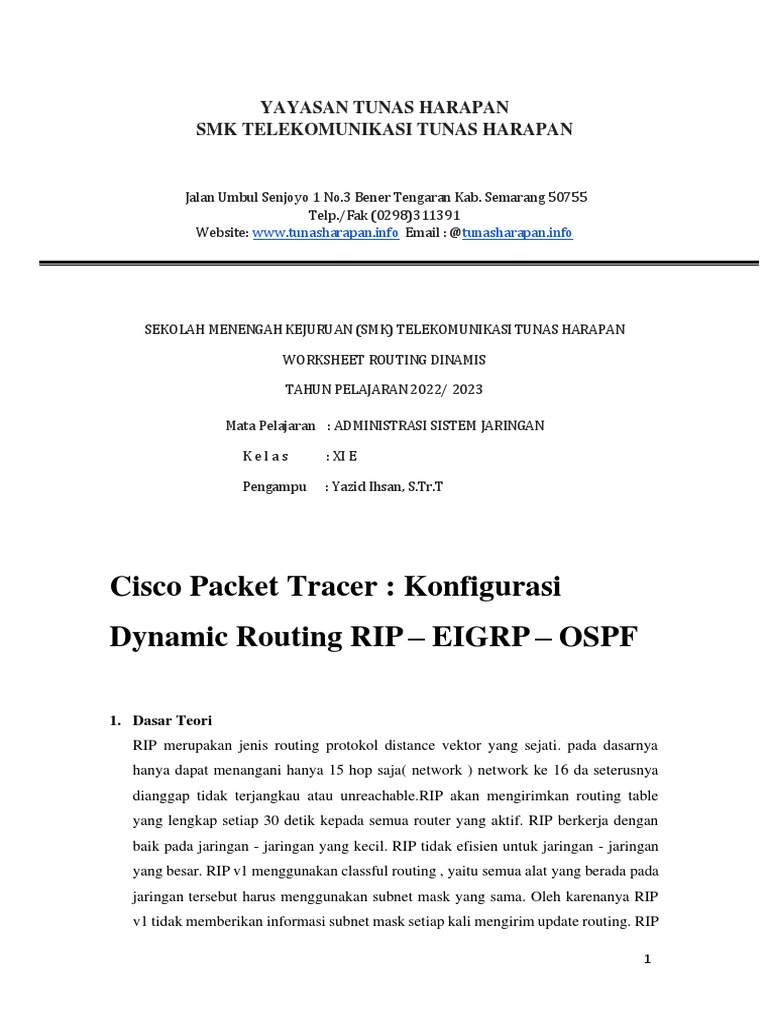 WorkSheet AIJ Routing Dinamis | PDF