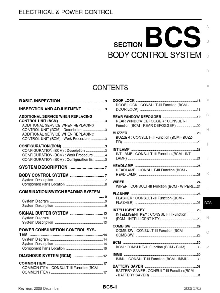 Nissan 370Z BCS | PDF | Switch | Airbag