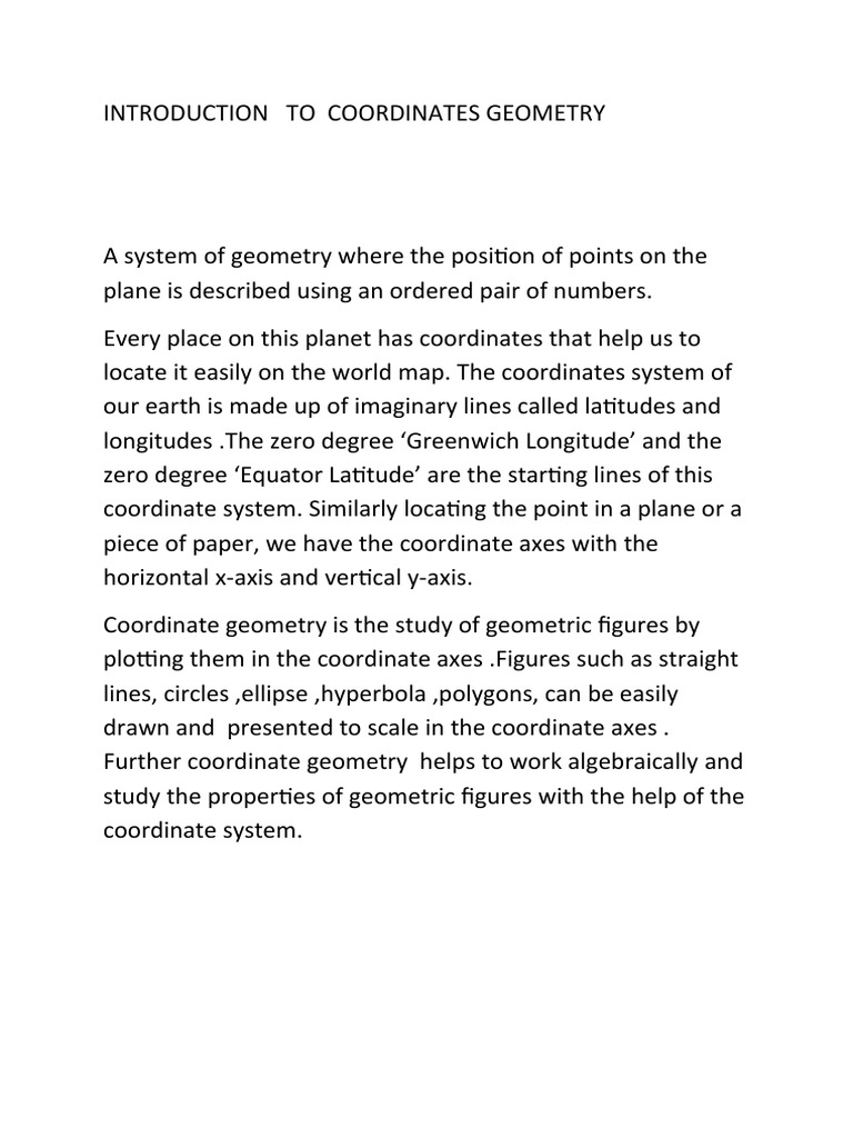 Maths Project | PDF | Cartesian Coordinate System | Analytic Geometry