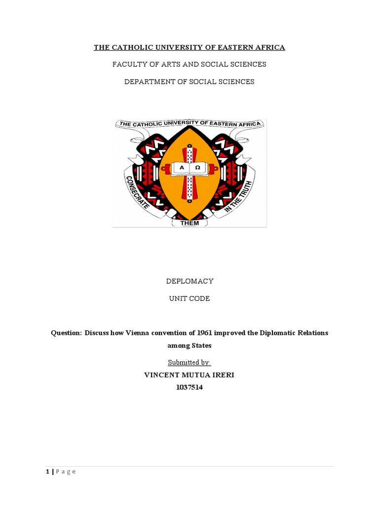 VIENNA Convention On Diplomatic Relations | PDF | Diplomacy | Consul ...