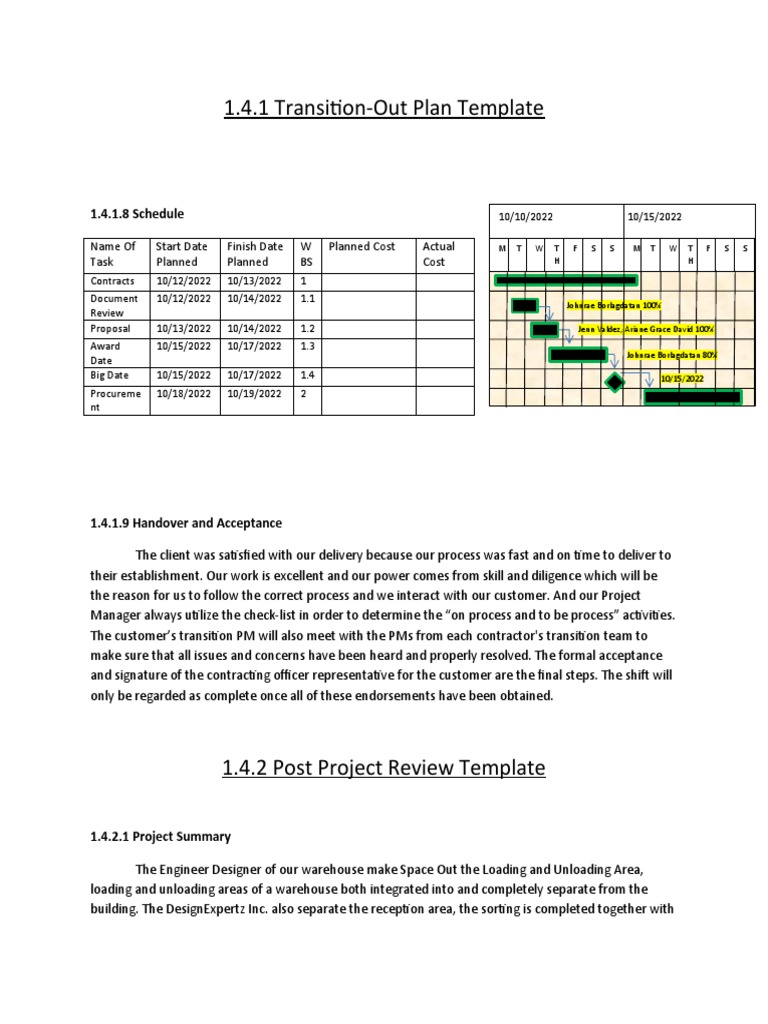 Project Closure at Post Project Review Template (Hnrae) | PDF ...