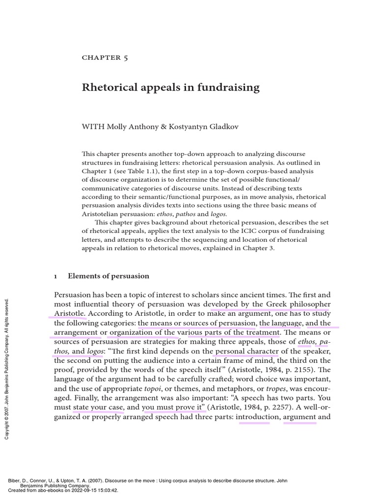 Anthony and Gladkov - Rhetorical - Appeals - in - Fundraising | PDF ...