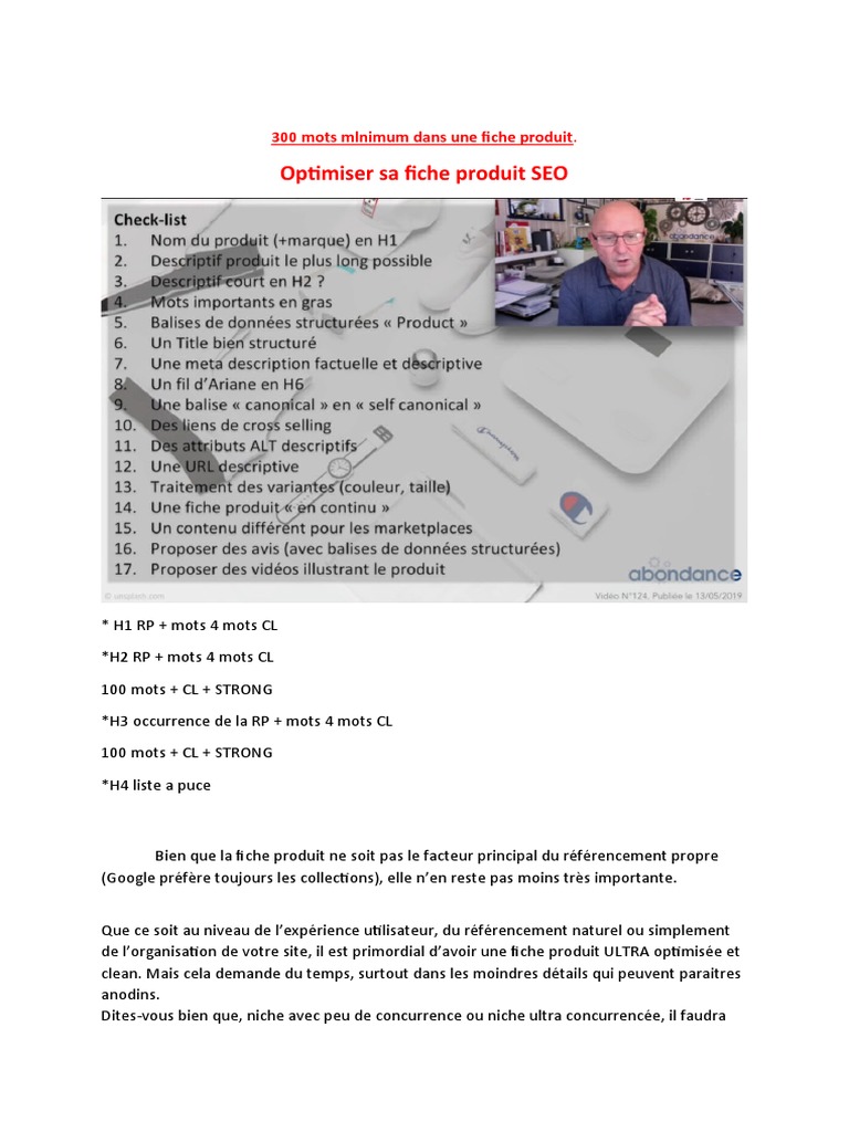 Optimisation SEO des fiches produits | PDF | Optimisation de moteur de ...
