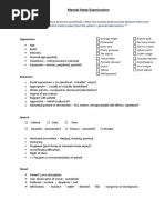 MSE Cheat Sheet | PDF | Mental Health | Clinical Medicine