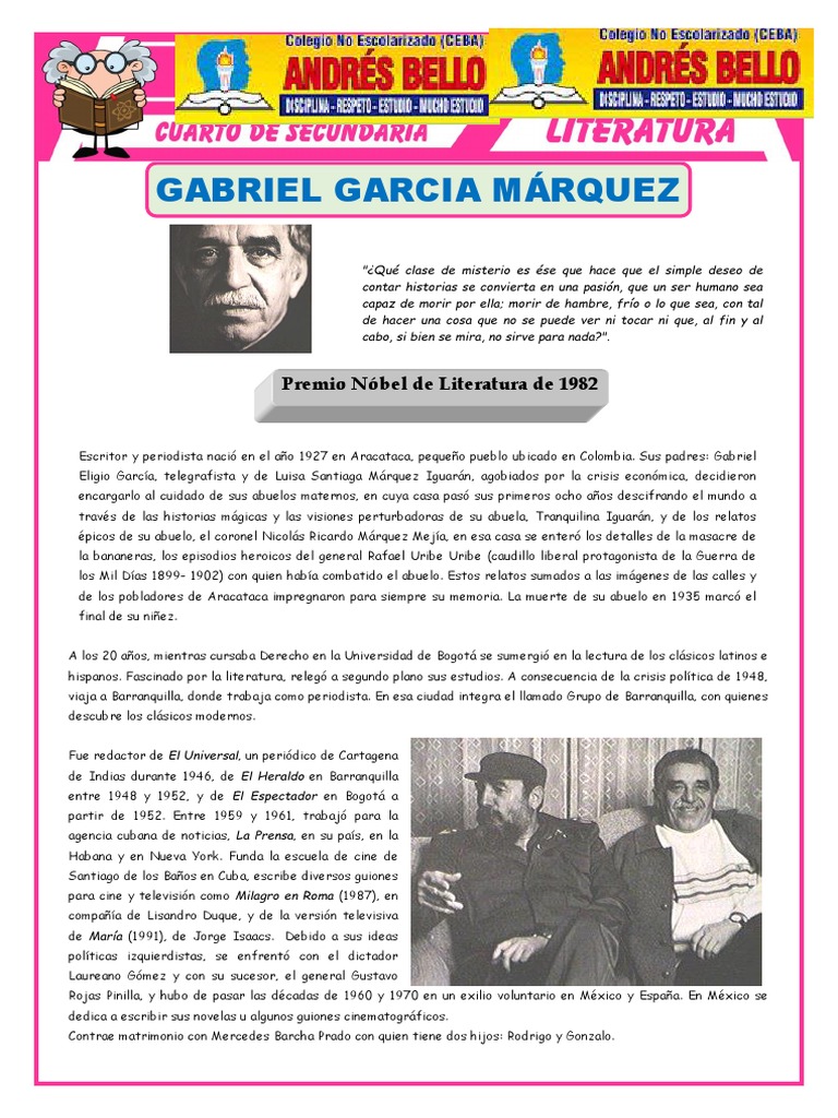 Biografía de Gabriel García Márquez | PDF | Gabriel García Márquez
