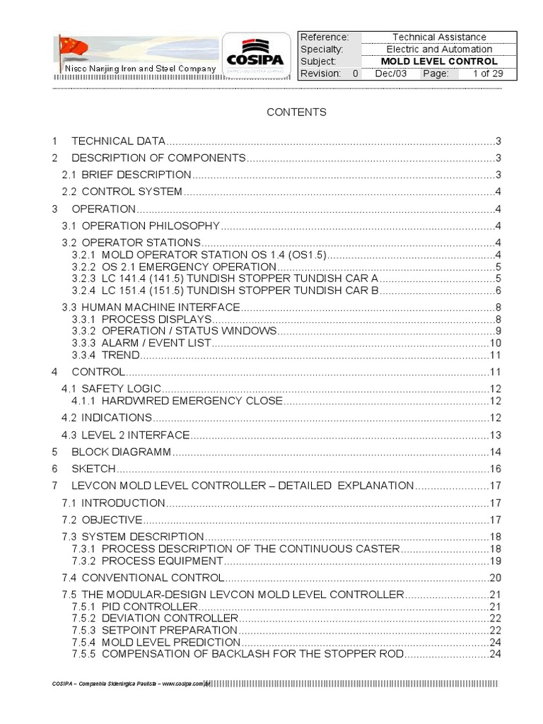 E - 05.0 - Mold Level Control | PDF | Programmable Logic Controller ...