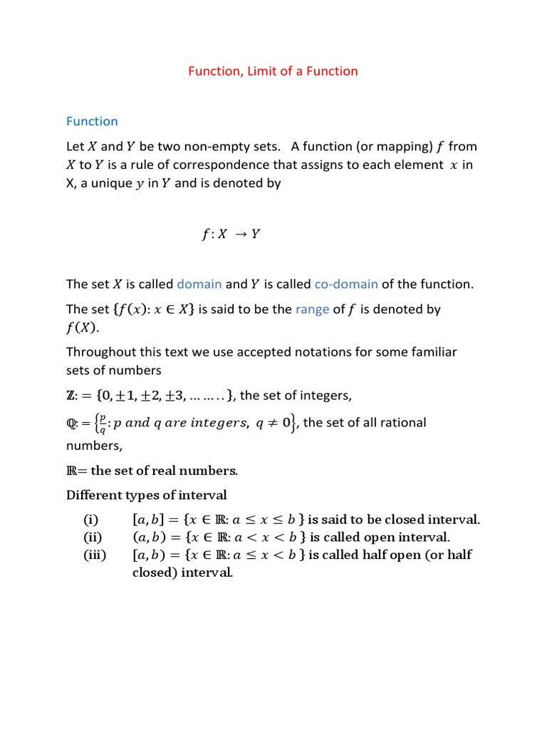 3 Function, Limit of Function | PDF | Function (Mathematics) | Set ... 3 Function, Limit of Function | PDF | Function (Mathematics) | Set ...