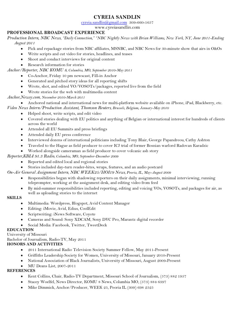 Cyreia Sandlin Resume 7/18 | PDF