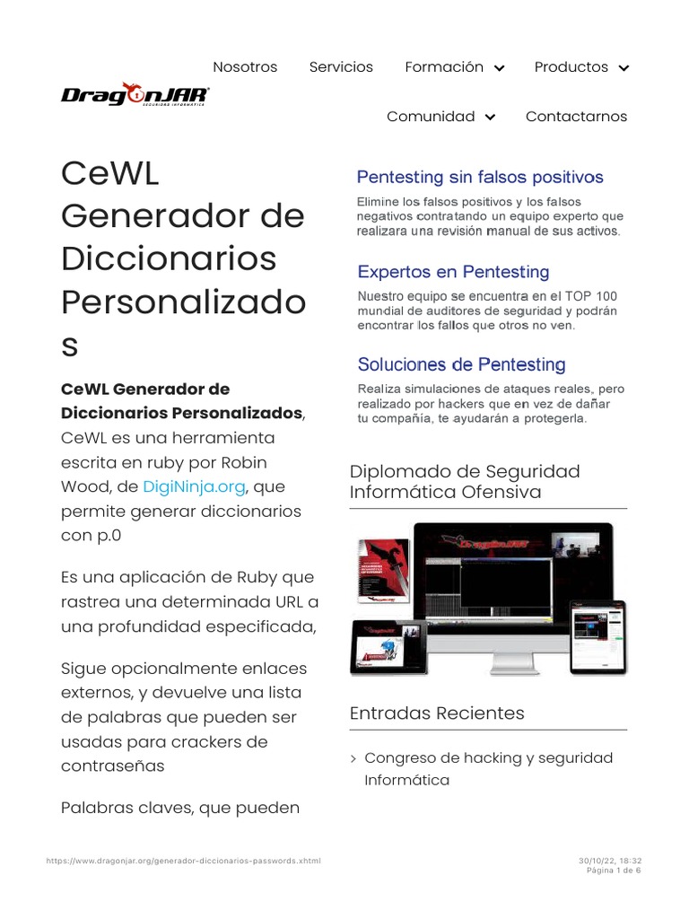 CeWL: Diccionarios Personalizados en Ruby | PDF | ciberespacio | Cibercrimen