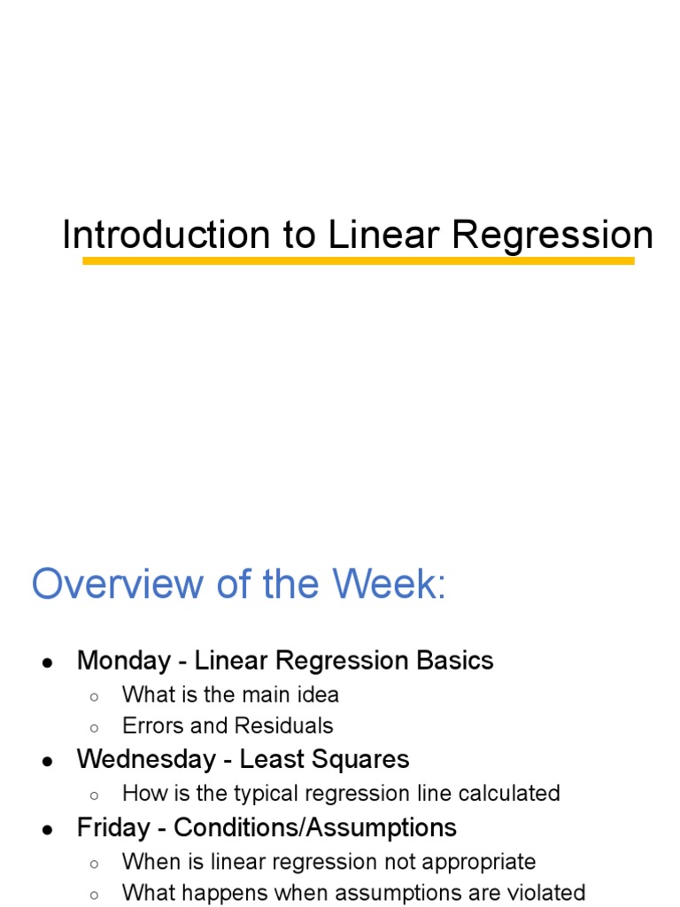 Week2 Mon IntroToRegression | PDF | Regression Analysis | Linear Regression