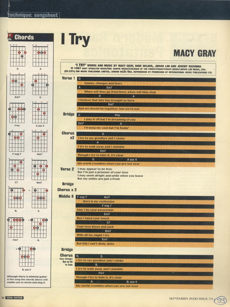 MACY GRAY - I Try (TG 2000 09) | PDF