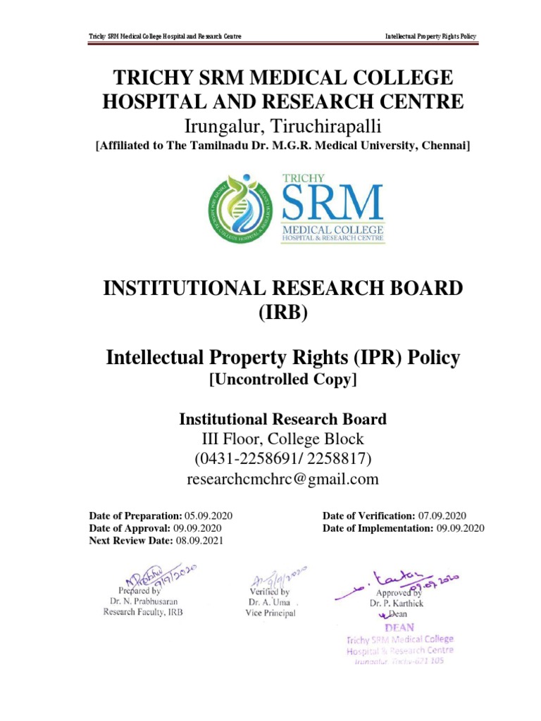 16d. SOP For IPR Compressed | PDF | Patent Application | Intellectual Property