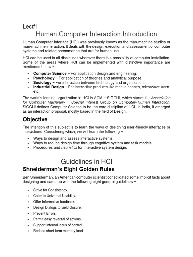 An Introduction to Human-Computer Interaction: Principles, Guidelines ...