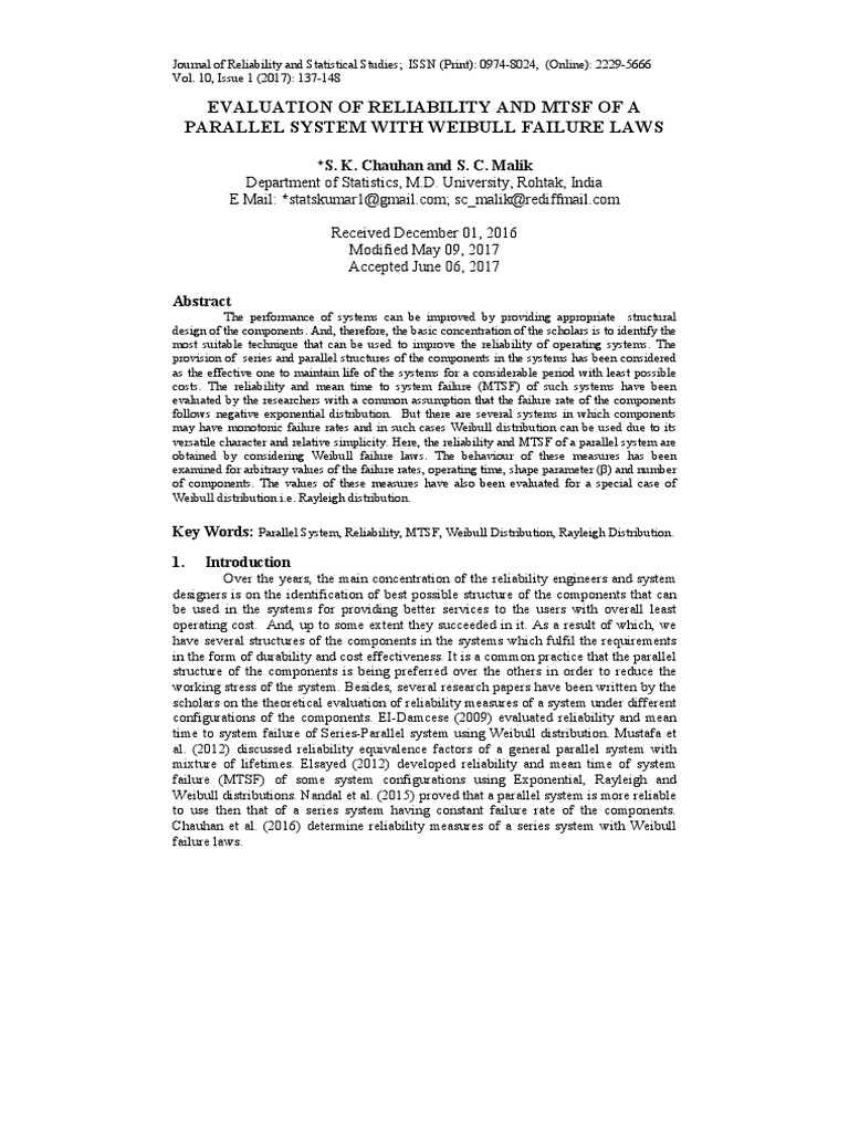 2213-Article Text-5812-1-10-20200817 | PDF | Reliability Engineering | Statistics