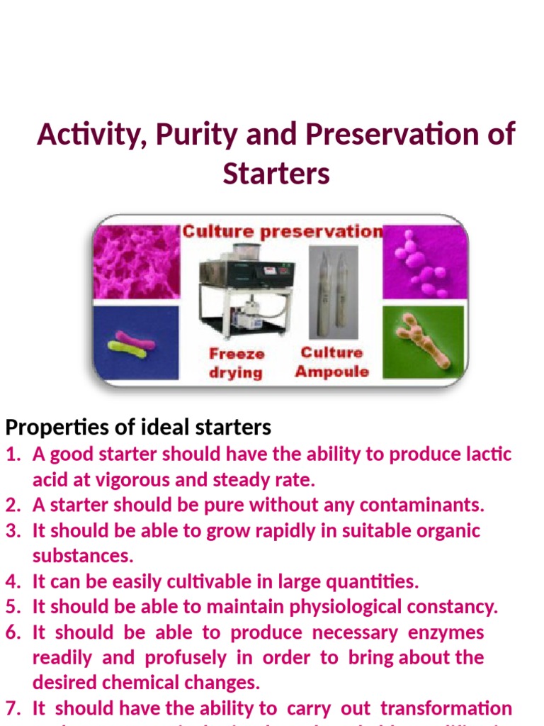 Activity and Purity of Starter | PDF | Wellness
