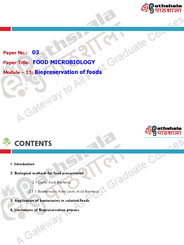 Bio Preservation Pdf Food Preservation Bacteria