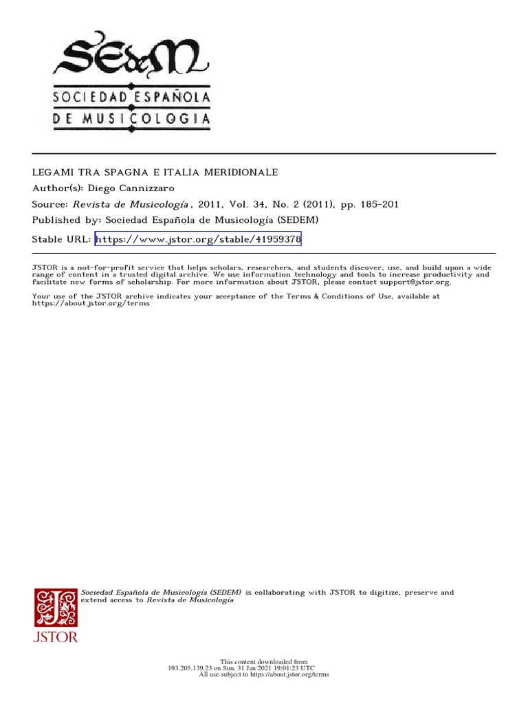 Cannizzaro, Spagna e Napoli | PDF | Arte